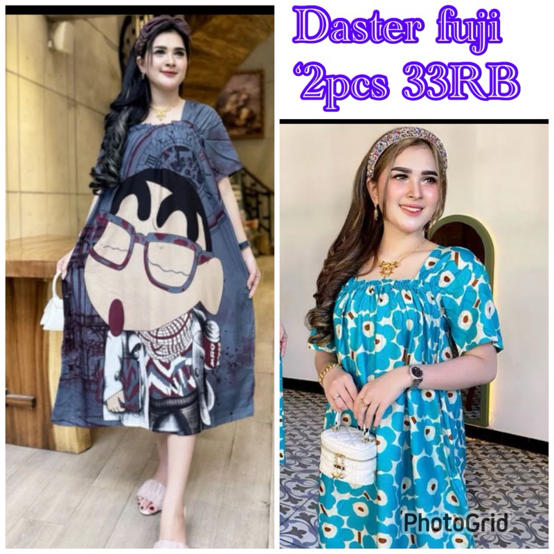 Jual 2pcs daster dres fuji ld 110 pj 100 daster kekinian baju santai ...