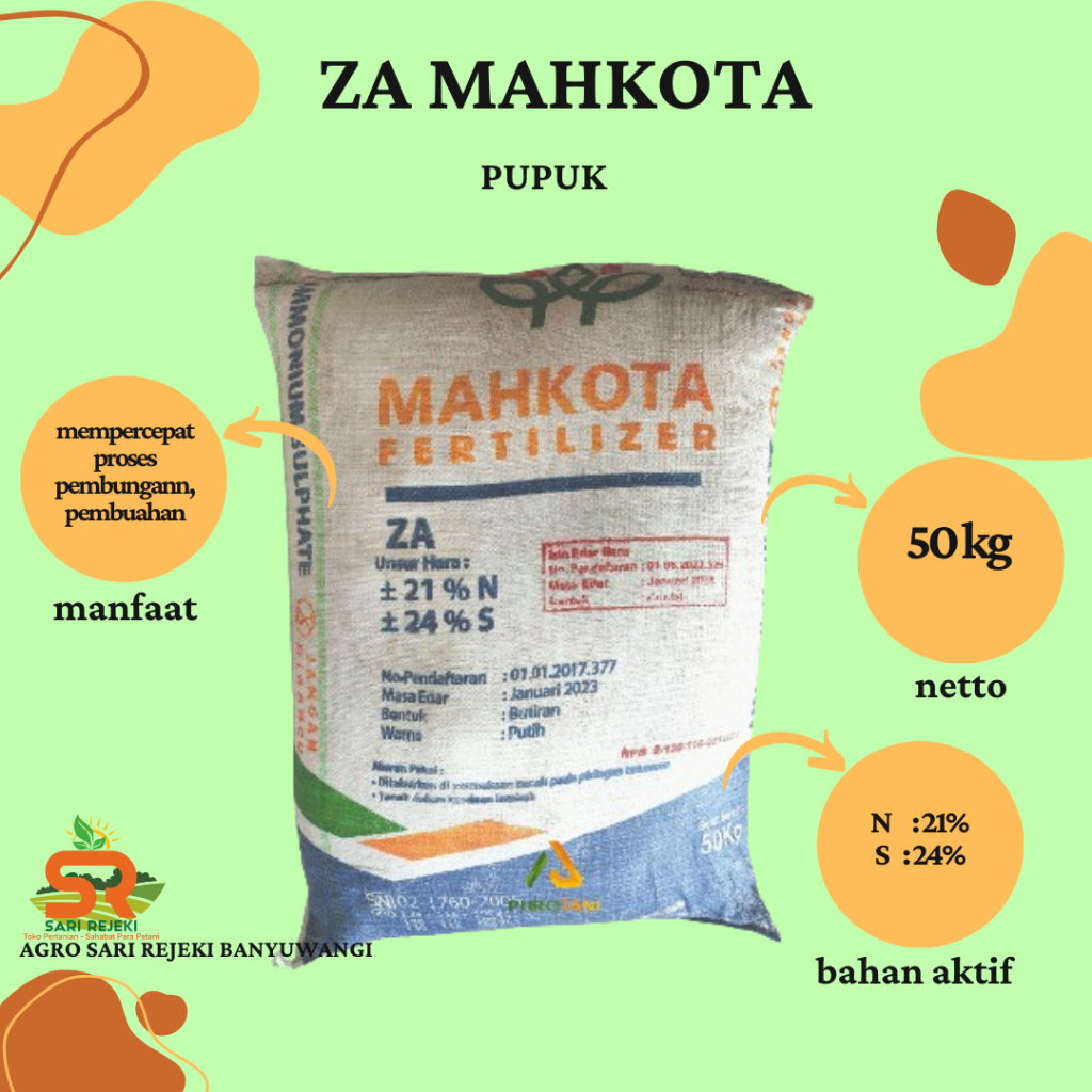 Jual PUPUK ZA MAHKOTA FERTILIZER 50KG | Shopee Indonesia