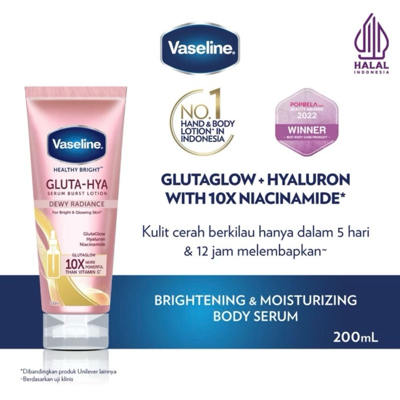 Jual VASELINE GLUTA HYA PINK HAND BODY SERUM 200ML | Shopee Indonesia