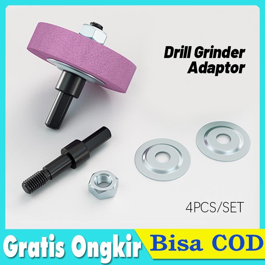 Jual Adaptor Bor Menjadi Gerinda Converter Konektor Mesin Bor Set 4pcs ...