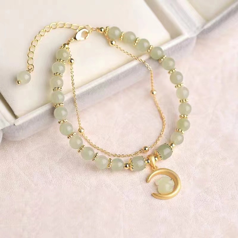 Jual COD Gelang Giok Keberuntungan Manik-manik Batu Gelang Kacang Hijau ...