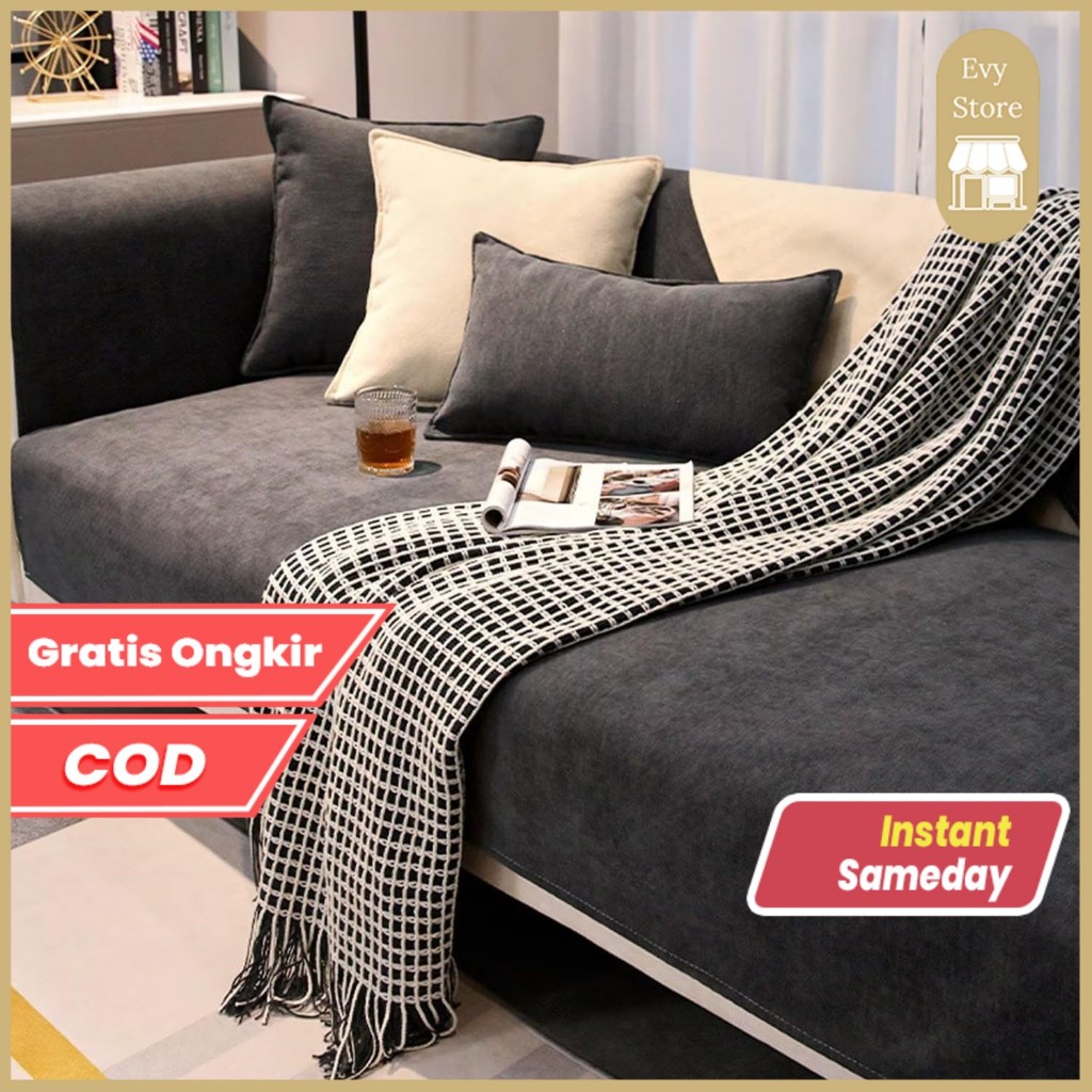 Jual Evy Store Sarung Sofa Cover Ruang Tamu Alas Sofa Sudut Minimalis Multi-ukuran 1 2 3 4 L ...