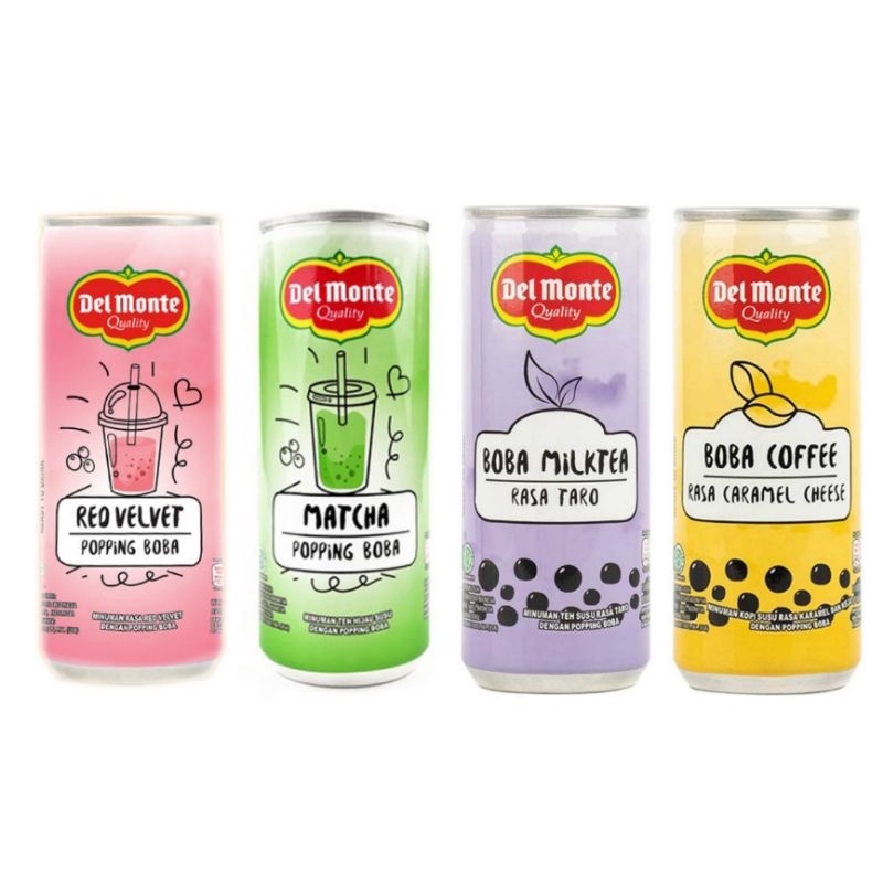 Jual Del Monte RTD Milk Tea Taro 240ml Boba Series All Varian | Shopee ...