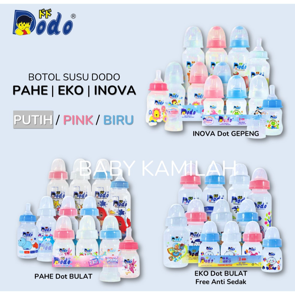 Jual DODO Botol Susu Bayi Dot Bulat dan Dot Gepeng 60ml 120ml 240ml ...