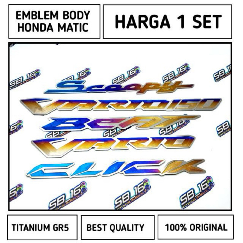 Jual EMBLEM LOGO BODY HONDA MATIC 110-150 TITANIUM GR5 | Shopee Indonesia