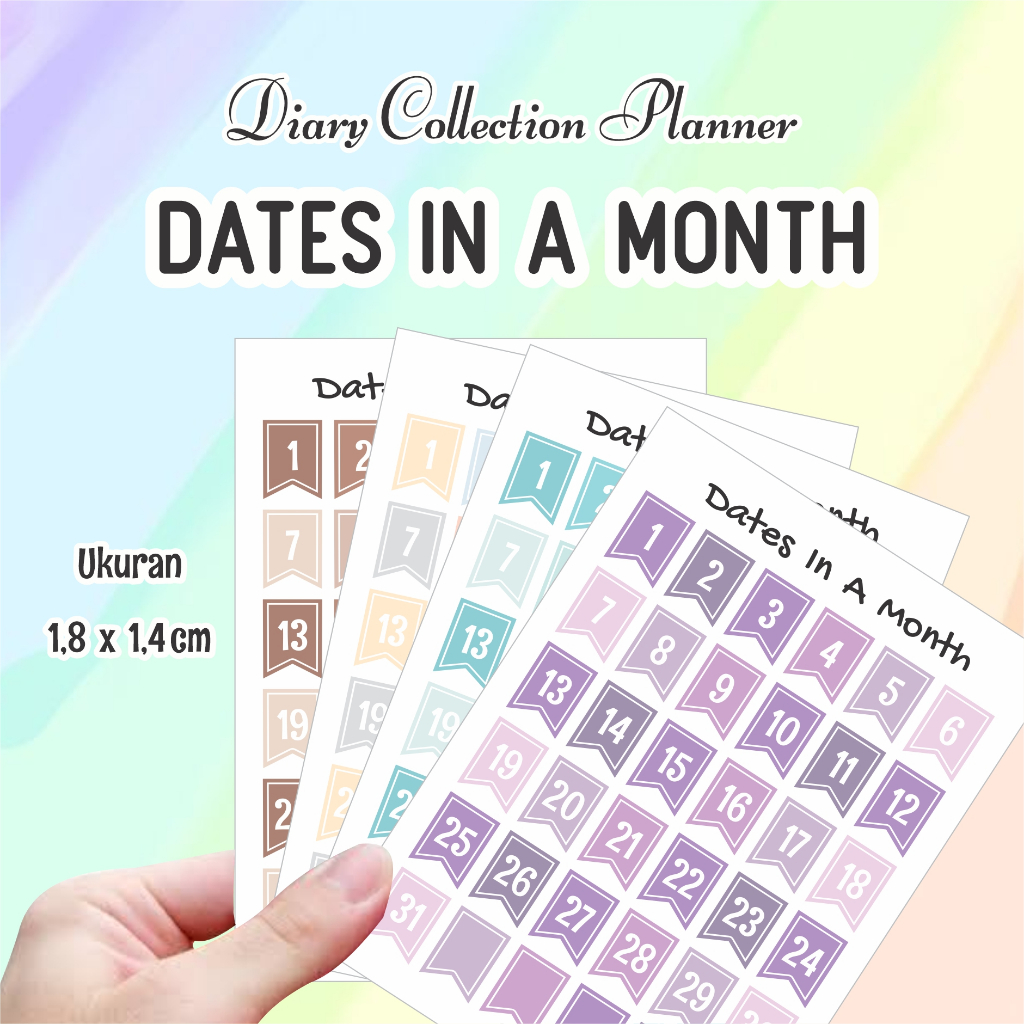 Jual Stiker Diary Dates In A Month Dekorasi Jurnal Scrapbook | Shopee ...