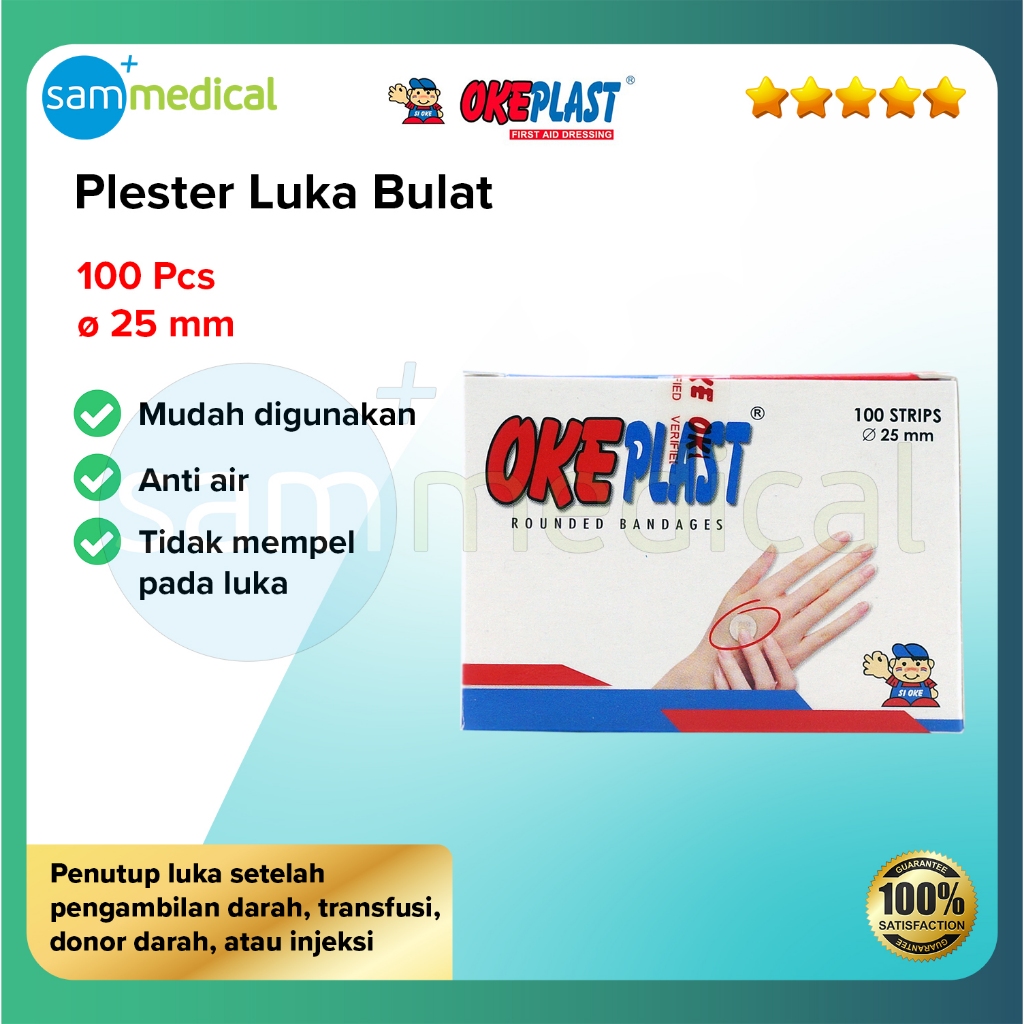 Jual OKE PLAST Plester Luka Bulat / Bandages / Plester Ok Plast ...