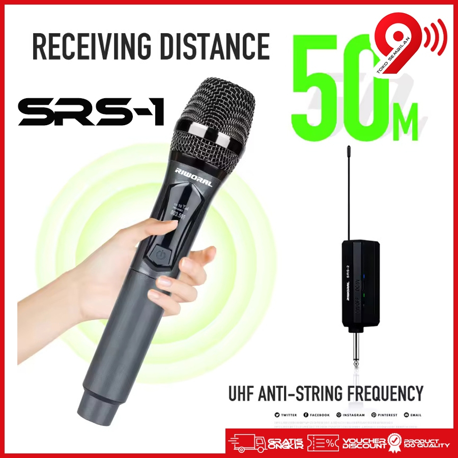 Jual Receiving Distance SRS Wireless Microphone karaoke one drag and ...