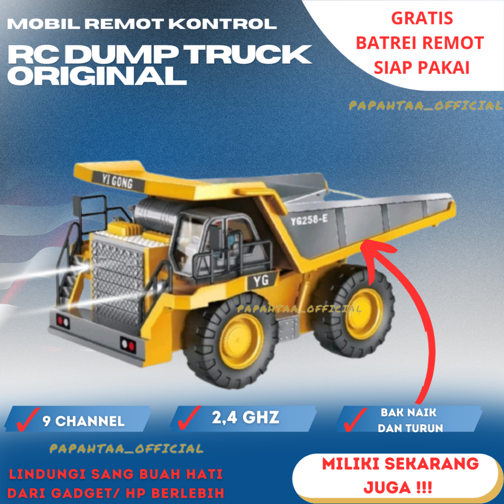 Jual rc alat berat dump truck mobil remote kontrol truk mainan remot control anak | Shopee Indonesia