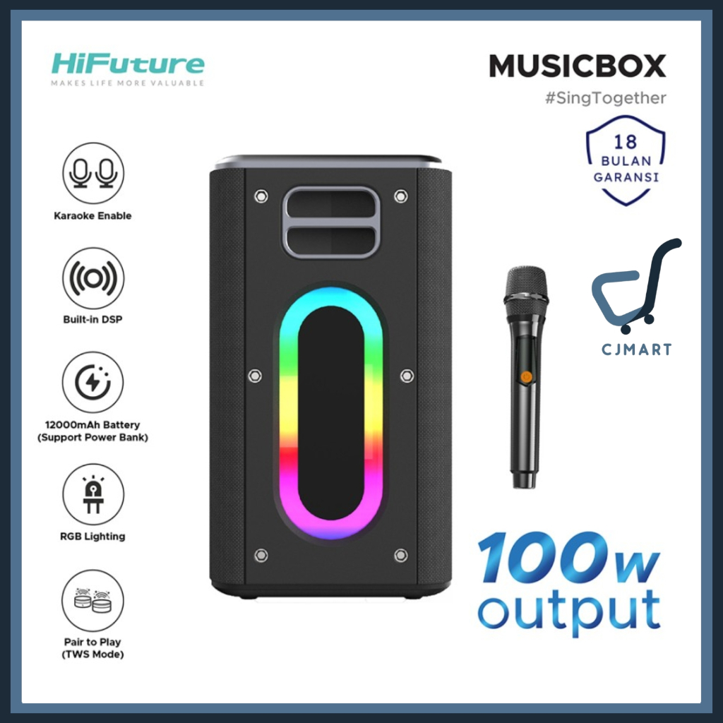 Jual HiFuture MusicBox 100W Bluetooth Speaker Built-in MIC with RGB ...