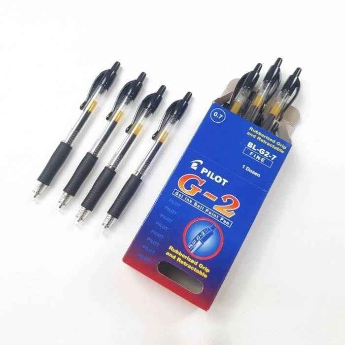 Jual [ PACK ] Pulpen Ballpoint Gel 0,7 - Pilot G2 Fine Hitam Biru MURAH ...