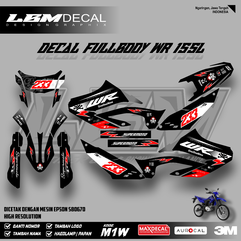 Jual DECAL STIKER WR 155 FULLBODY NEW DESAIN ONEONENINE | Shopee Indonesia