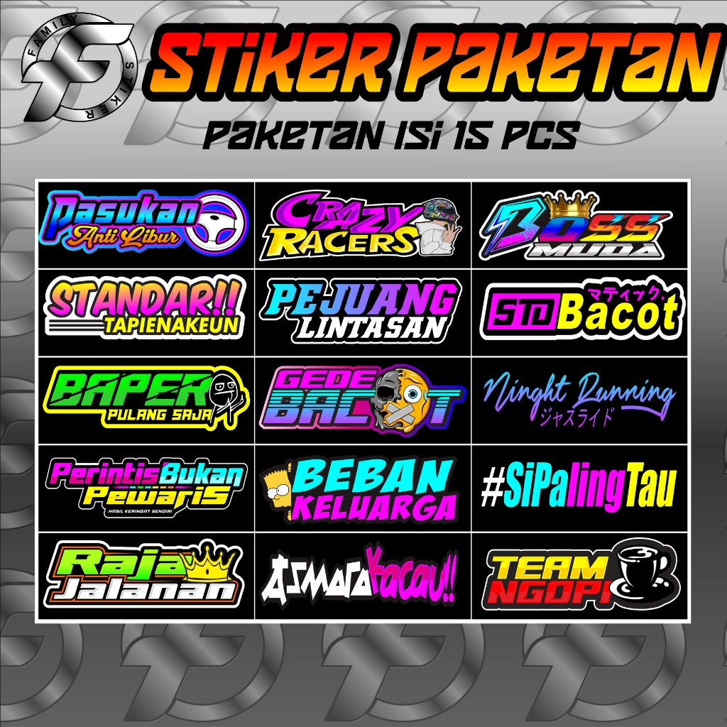 Jual Stiker pack pasukan anti libur dan stiker kata kata keren isi ...