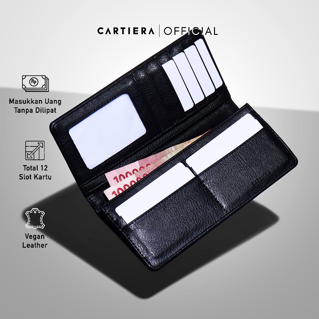 Jual Cartiera Ebony Wallet Dompet Panjang Wanita Pria Simple Premium ...