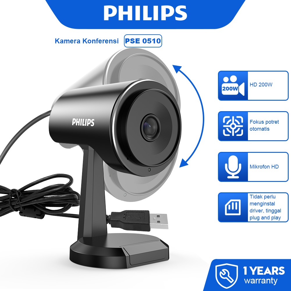 Jual Philips SmartMeeting Cam Webcam Laptop 1080P USB Kamera Meeting ...