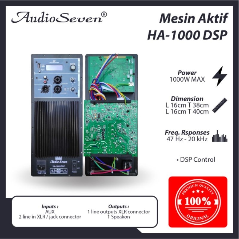 Jual mesin speaker aktif / power kit Aktif audioseven original HA1000 ...