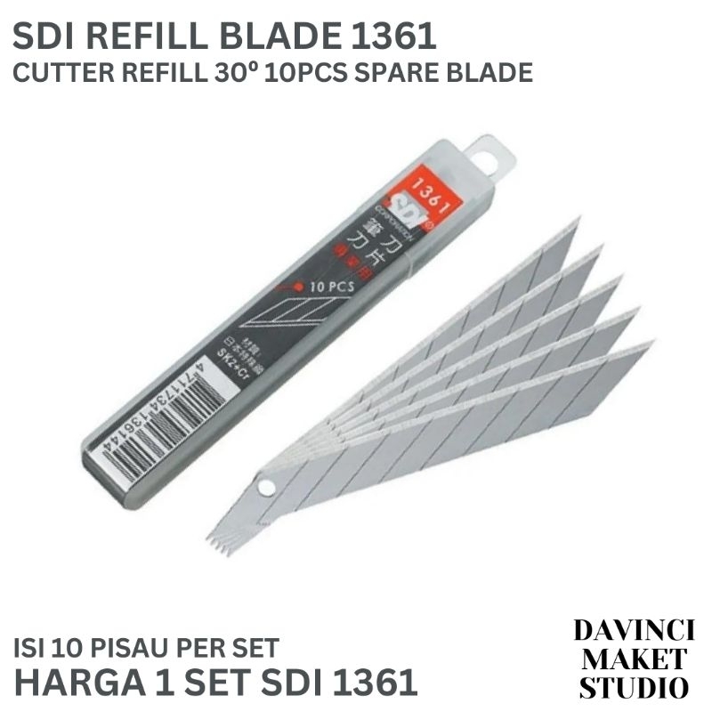 Jual Isi Pisau Cutter SDI 1361 Snap Off 30 Derajat Kecil - Refill ...