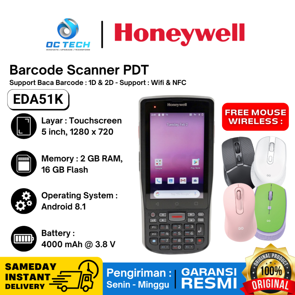 Jual Barcode Scanner PDT Industrial Honeywell EDA51K EDA-51K EDA 1K ...