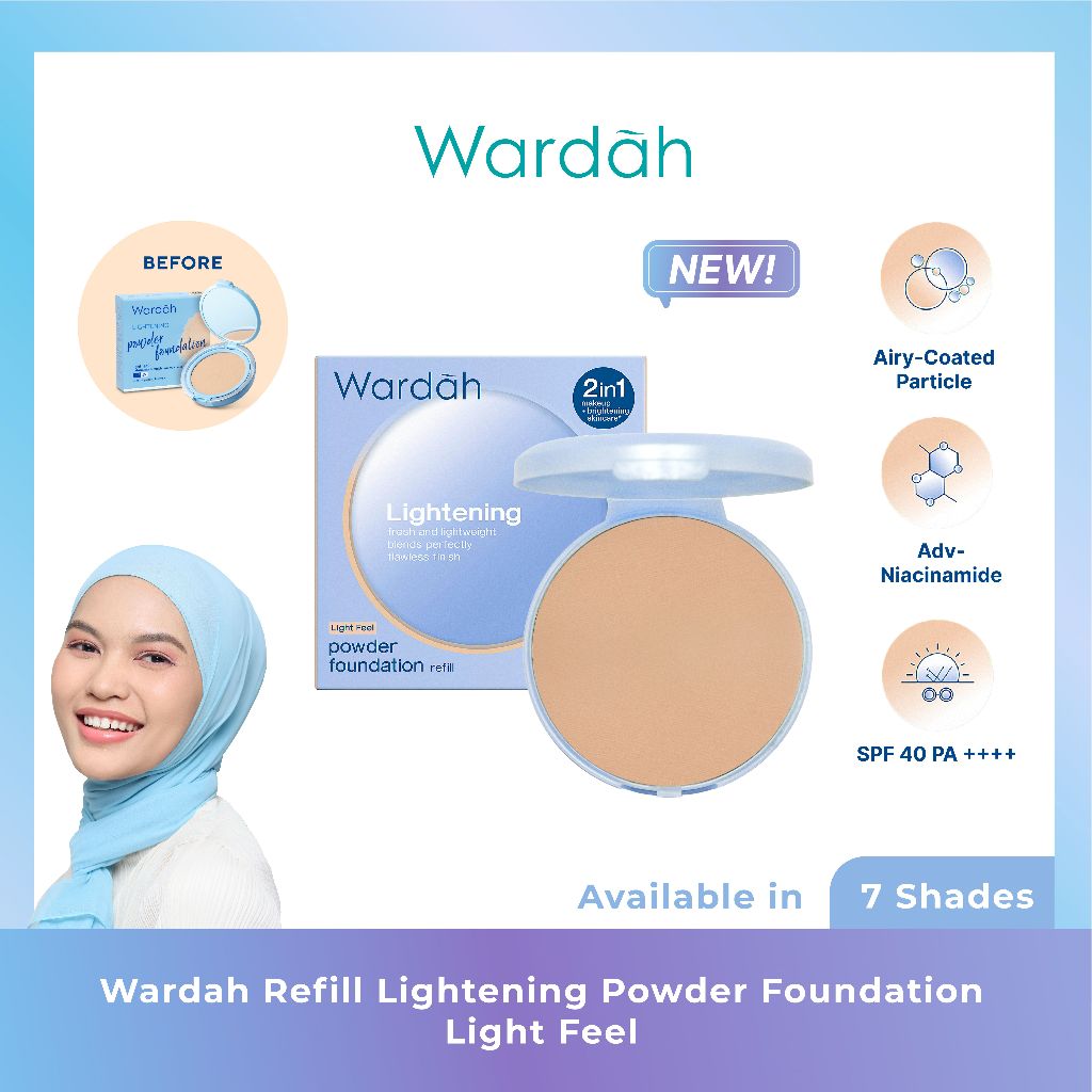 Jual WARDAH (REFILL) LIGHTENING POWDER FOUNDATION LIGHT FEEL 12g ...