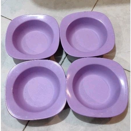 Jual Mangkok / Piring Tupperware Persegi isi 4 | Shopee Indonesia