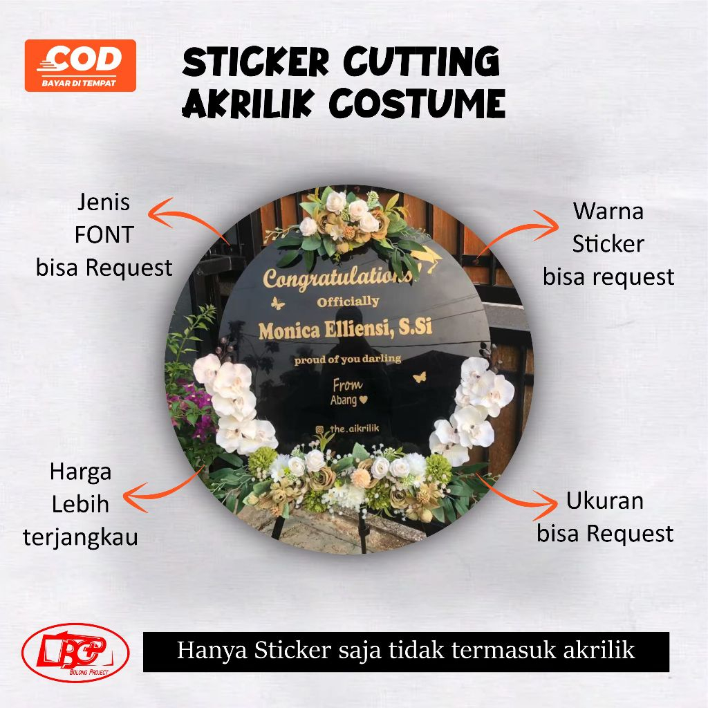 Jual CUTTING STICKER AKRILK UCAPAN /STICKER CUSTOME WISUDA | Shopee ...