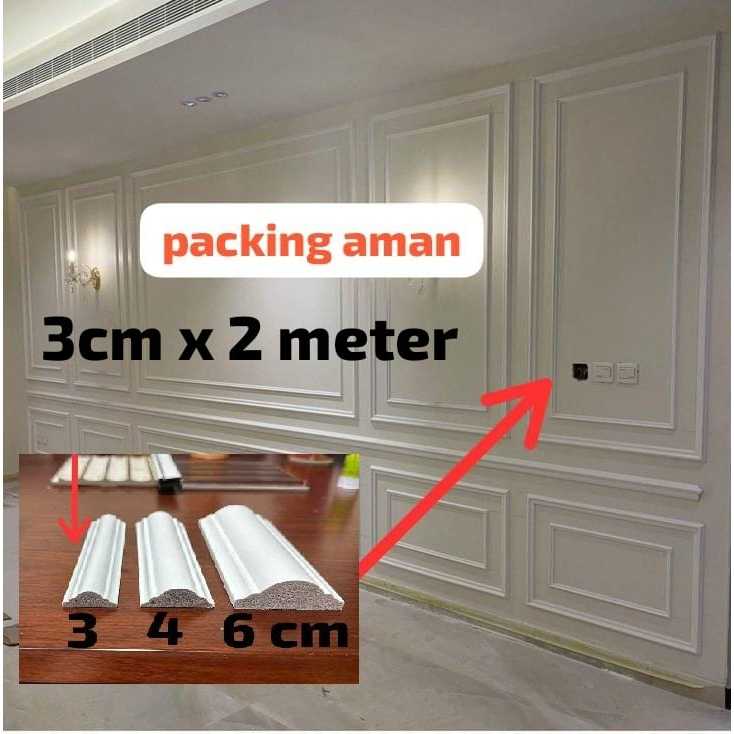 Jual list molding dinding 2 meter lebar 3cm premium CANDIbahan pvc ...