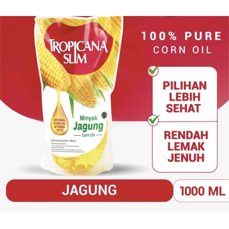 Jual Tropicana Slim Corn Oil Minyak Jagung 1000 ml Refill Pouch ...