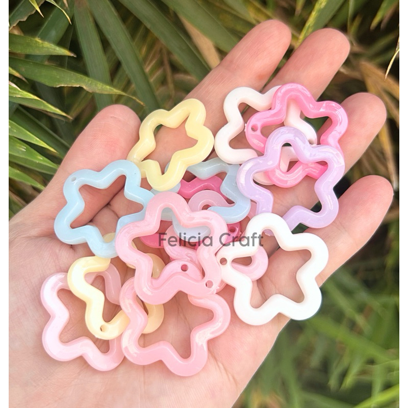 Jual 10pc. Ring plastik bintang star soft jelly candyland clear ...