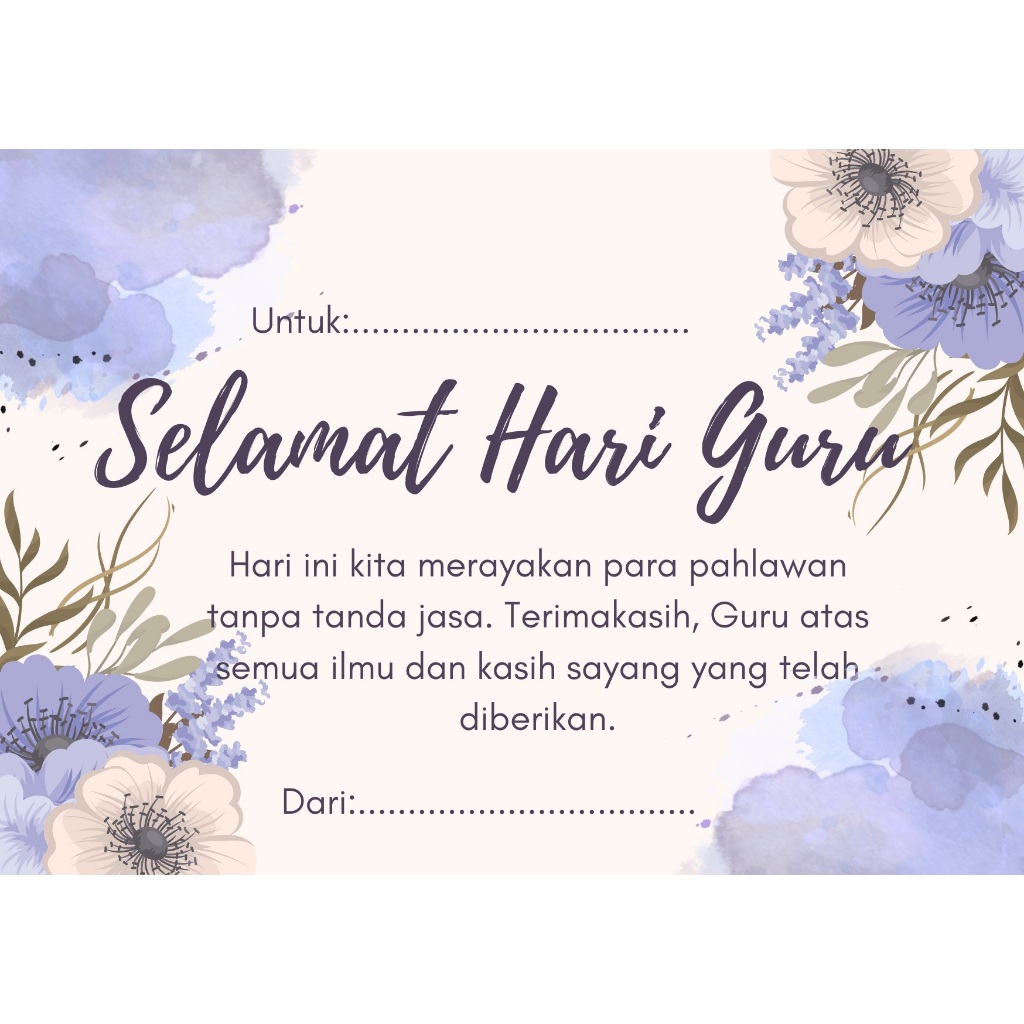 Jual Greeting Card TEACHER DAY // KARTU UCAPAN // Selamat hari guru | Shopee Indonesia