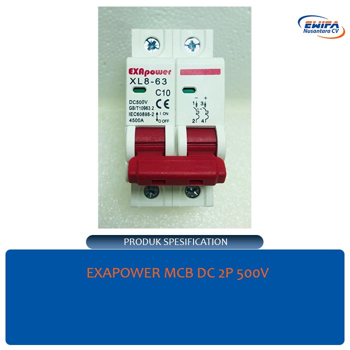 Jual EXAPOWER MCB DC 2P 500V (CIRCUIT BREAKER DC) | Shopee Indonesia