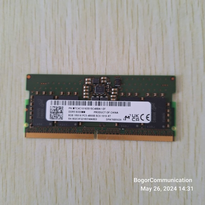 Jual RAM Laptop DDR5 Micron 8GB 4800MHz SODIMM | Shopee Indonesia