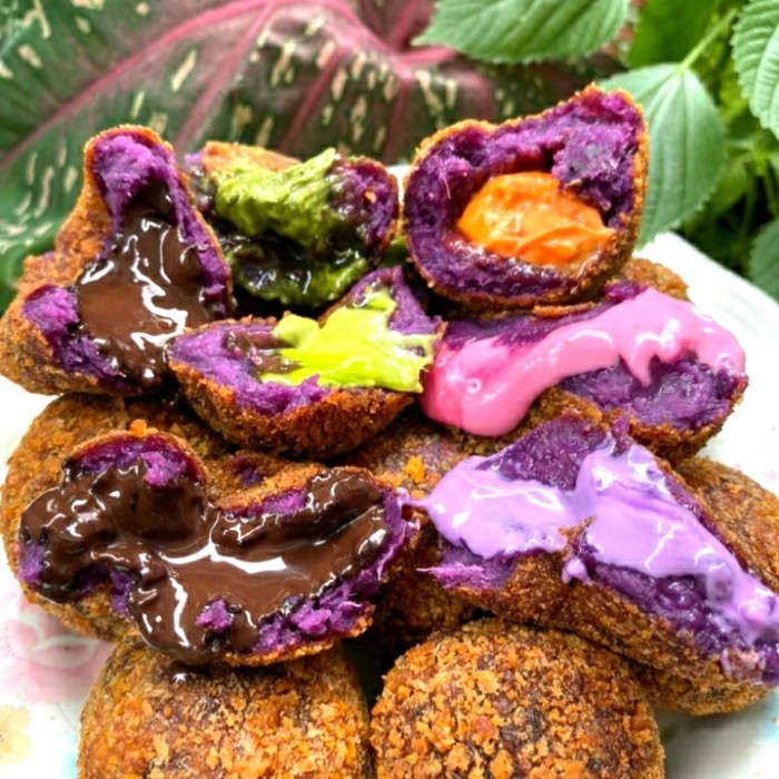 Jual Bola Bola ubi ungu Coklat lumer berbagai varian Rasa { Frozen ...