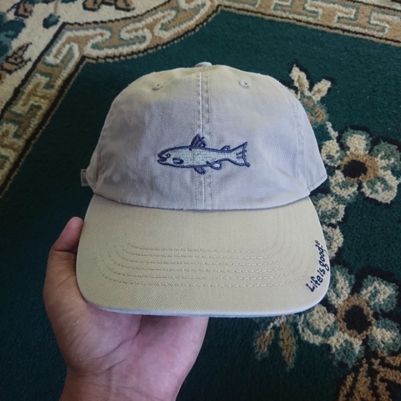 Jual Life Is Good Fish Logo Cap | Topi Dad Cap Logo Ikan | Shopee Indonesia