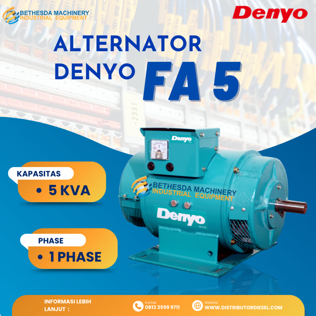 Jual Generator / Alternator Denyo FA 5 Dinamo genset FA-5 5000 watt 1 ...