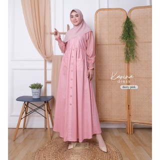 Jual KUPNAD Gamis katun toyobo Salur - Karina Dress Dusty Pink | Shopee Indonesia