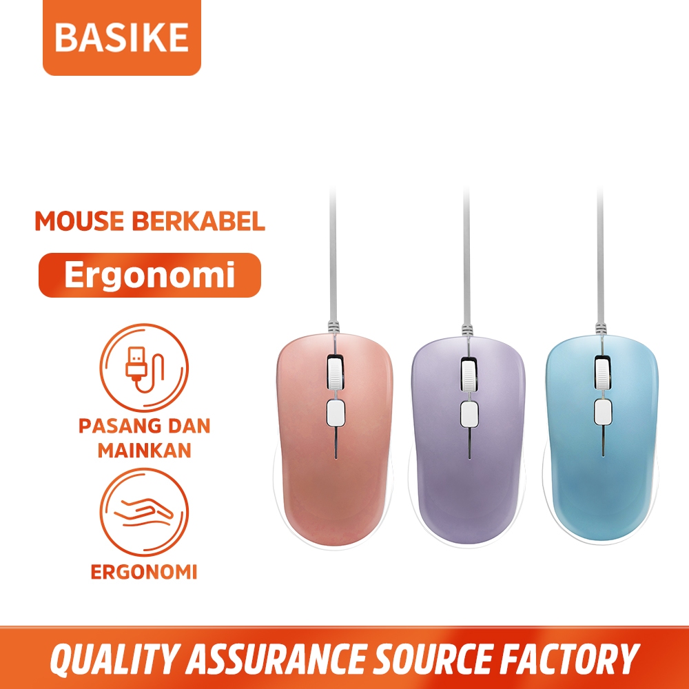 Jual BASIKE Mouse Kabel USB Optical untuk Windows Mac Linux dan ...