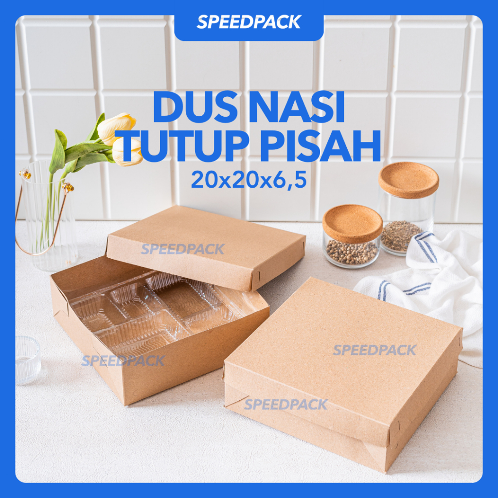 Jual BOX NASI 20x20 KOTAK NASI KRAFT PAPER / DUS NASI COKLAT SUPER ...