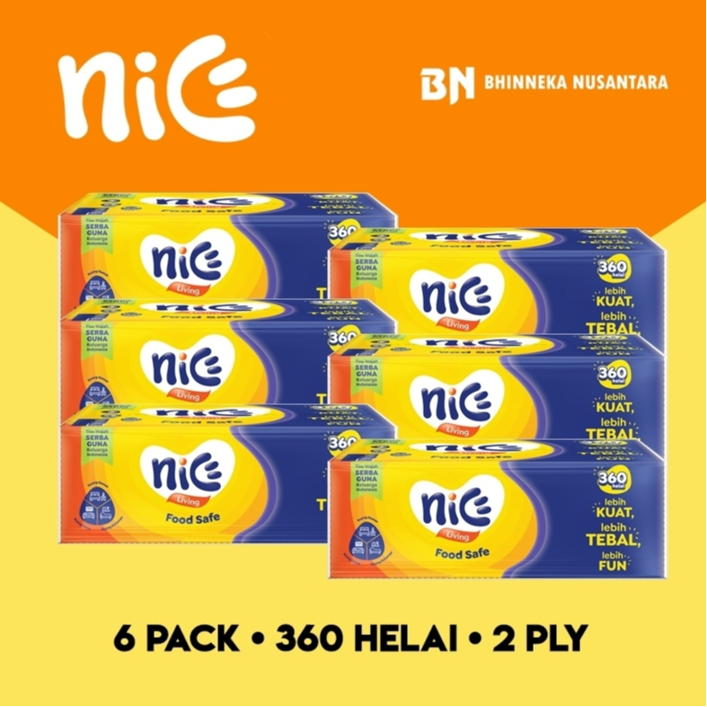 Jual TISSUE TISU NICE 180 sheets 2ply [1 KG MUAT 5 PACK] -TISU WAJAH ...