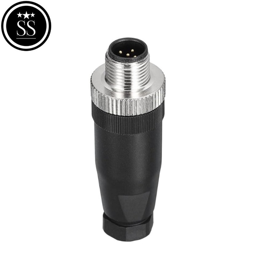Jual socket connector type straight 4 pin male m12 konektor sa27 ...