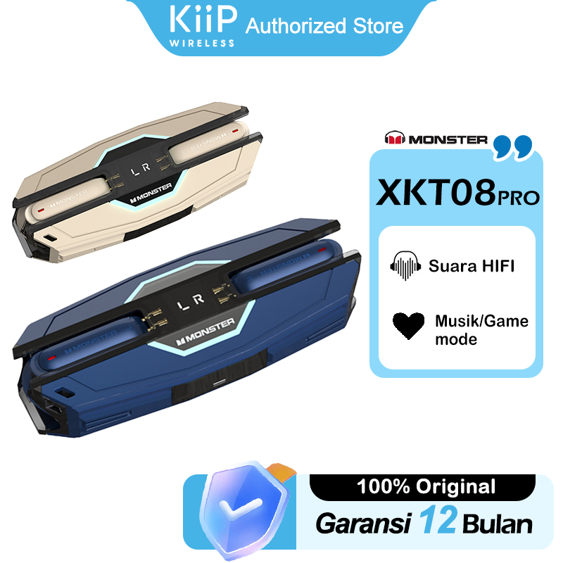 Jual Monster XKT08 Pro Wireless Bluetooth Earphone TWS HIFI Surround ...