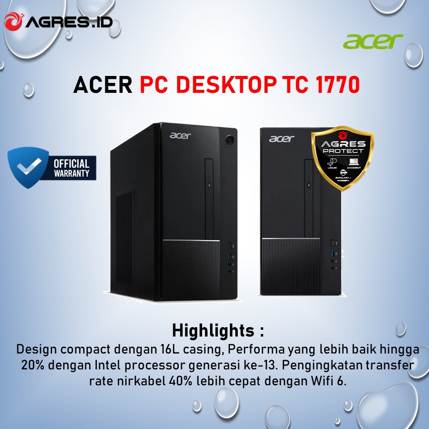 Jual ACER PC DESKTOP TC 1775 I7 14700 8GB 512GB W11PRO+OHS +FREE ...