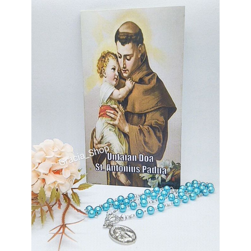 Jual Paket Lembar Doa dan Rosario St. Antonius | Shopee Indonesia