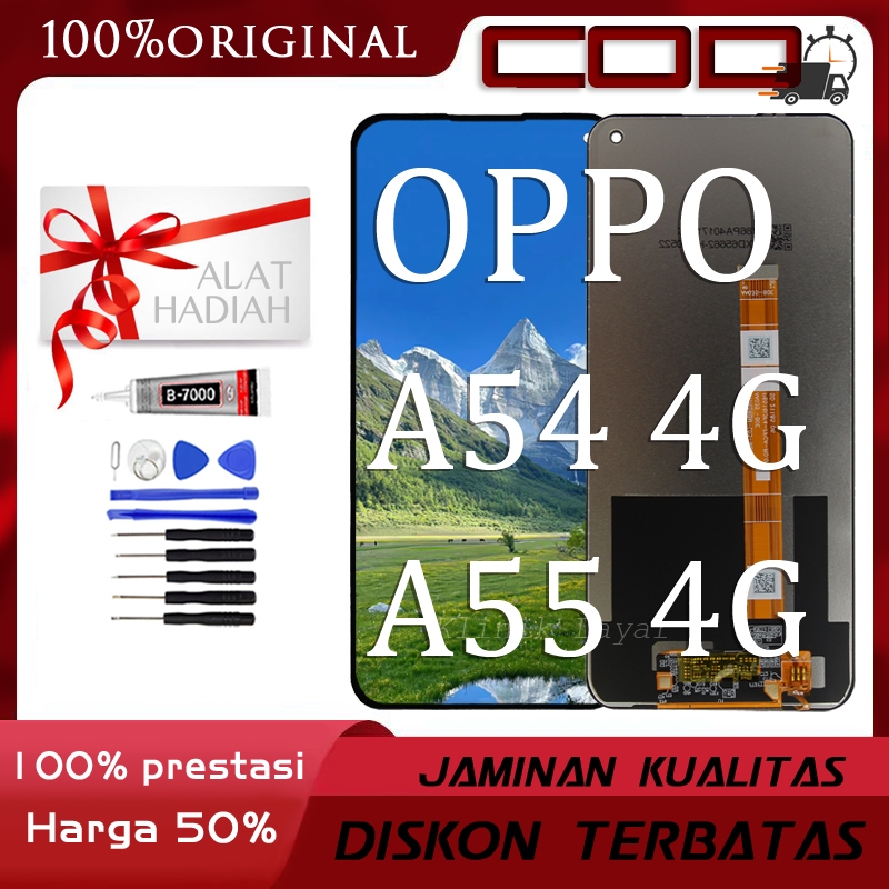 Jual LCD OPPO A54 4G/A55 4G TOUCHSCREEN COMPLETE ORIGINAL FULLSET HP Touch Garansi 12 bulan ...