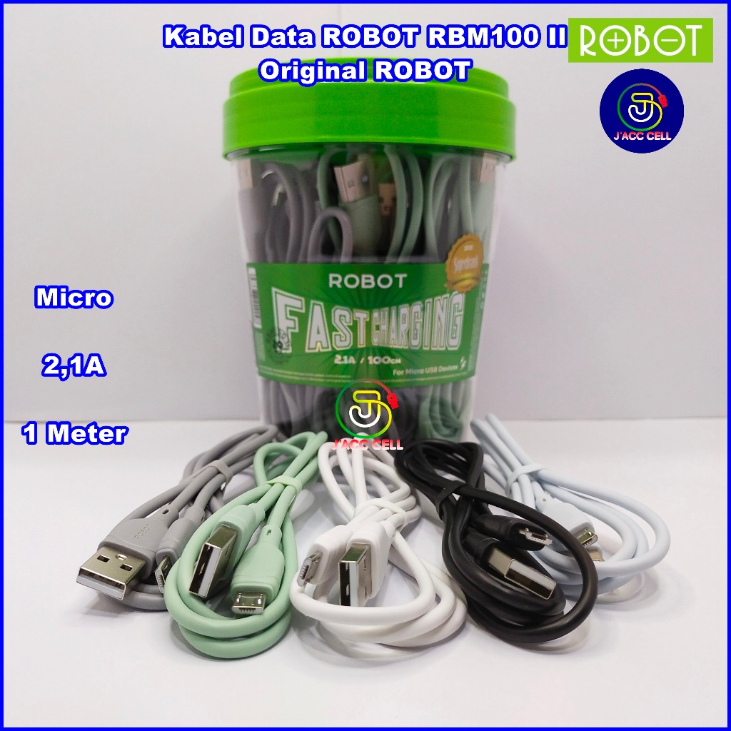 Jual Kabel Data Robot Fast Charging Micro USB RBM100 2,4A Original Robot Support Fast Charger ...