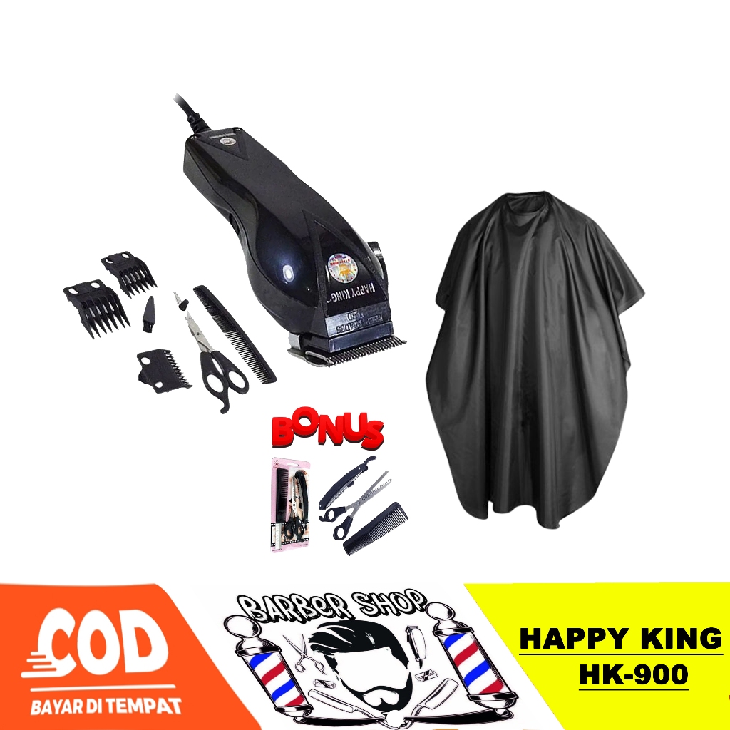 Jual Paket Mesin Cukur Rambut Happy King Full Set Solusi Cukur Praktis ...
