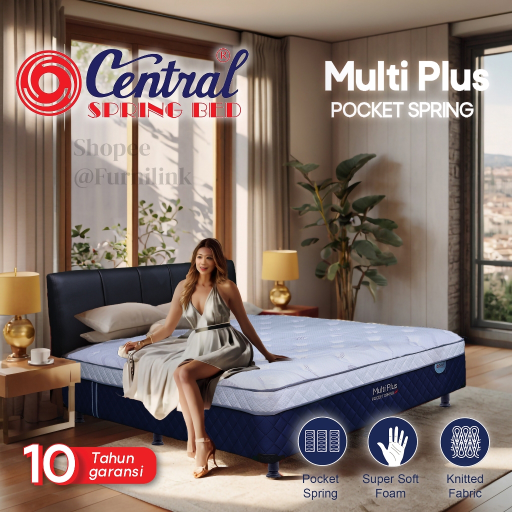 Jual CENTRAL MultiPlus - Springbed Multibed Plush Top + Pocket Spring | Shopee Indonesia