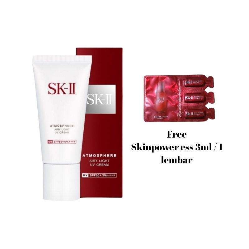 Jual SK II ATMOSPHERE AIRY LIGHT UV CREAM SPF 50+++ free sp ess 3ml | Shopee Indonesia