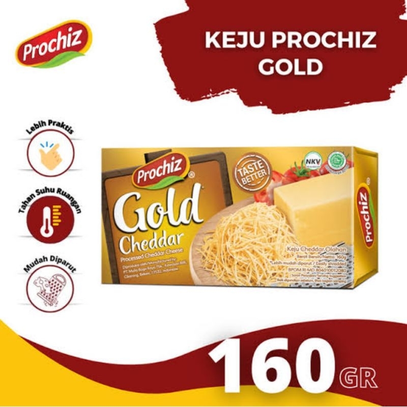 Jual Keju Prochiz Gold Cheddar 160gr | Shopee Indonesia