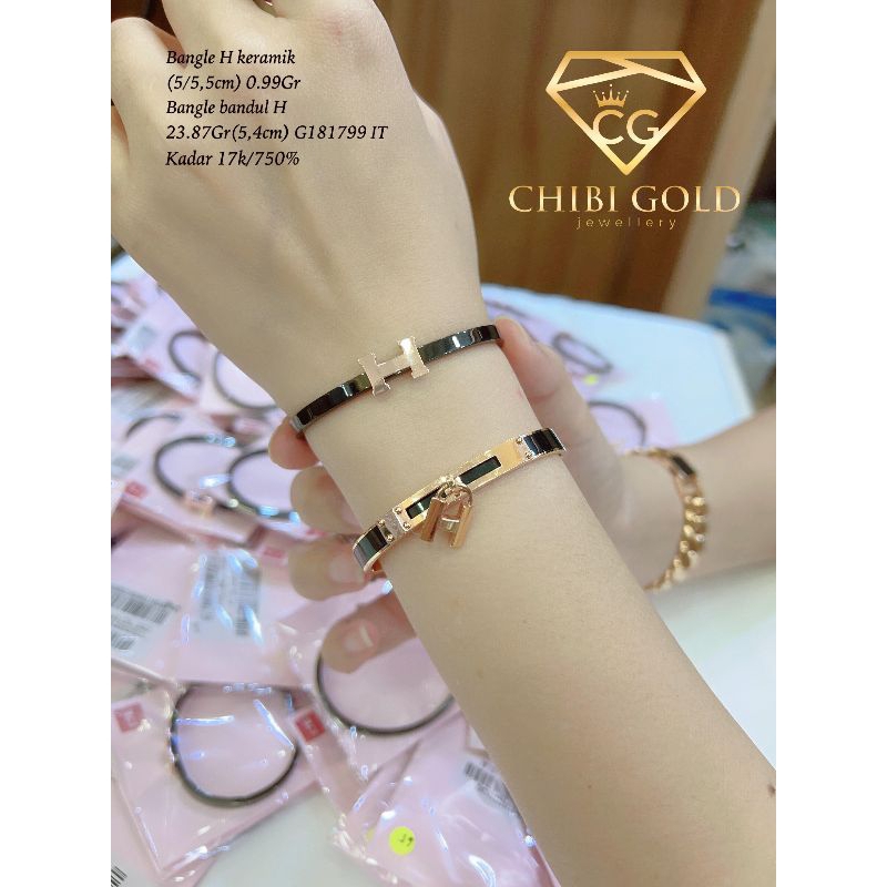 Jual CHIBI GOLD JAWELLERY - Gelang bangle H Keramik 750 kadar 17k ...