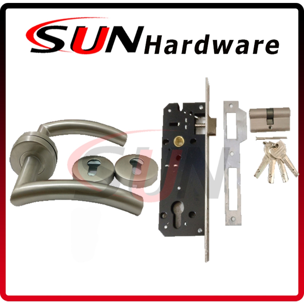 Jual Kunci Pintu Rumah Set Komplit Pipa Bulat Sabit Laver lever Handle ...